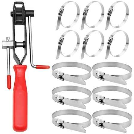 100Pcs Assortment Hose Clamps Kit Stainless Steel Ear Cinch Ring Crimp ...