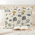 Beige Cartoon Sports Outdoor Waterproof Pillow Covers, Funny Football ...