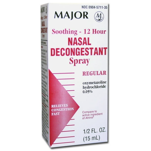 Major 12 Hour Soothing Nasal Decongestant Spray 0.5 oz. (Pack of 3 ...