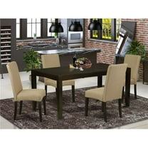 PF9-BLK-C 9PC Parfait Square Table with 18 in. Butterfly Leaf & 8 Microfiber upholstered Seat ...