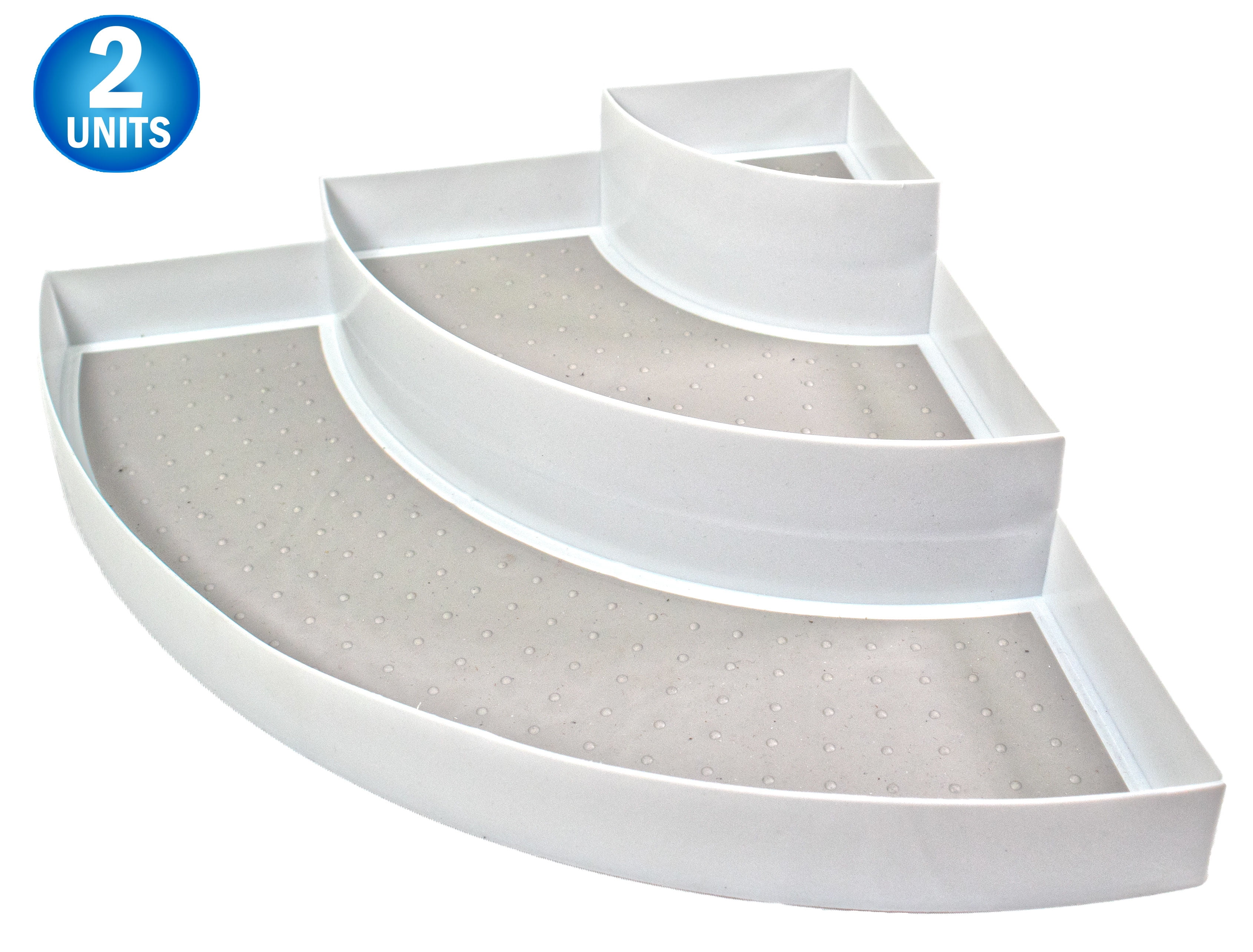 2 Corner Spice Rack Non Slip 3 Tier Step Shelf Organizer - White - For ...