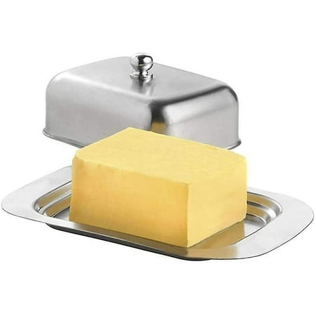Butter Cheese Server Dish Box With Lid Stainless Steel Storage Tray ...