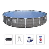 "Coleman Deluxe Series Ground Swim 26' x 52"" Power Steel Round Frame ...