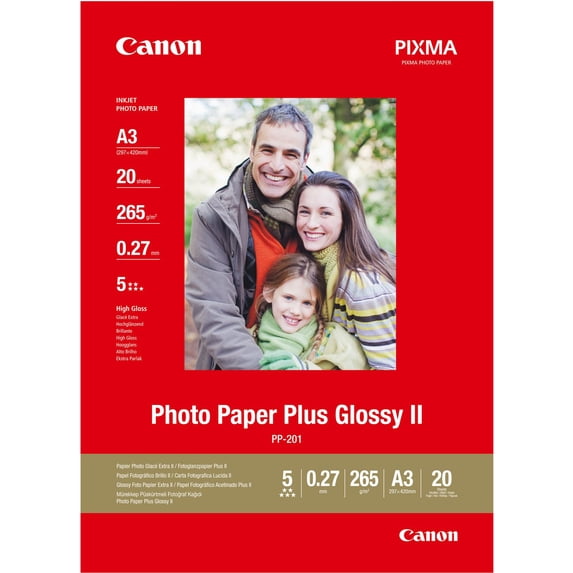 Canon Plus II Glossy A3 (11x17") Photo Paper - 20 Sheets - Walmart.com