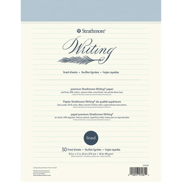 Strathmore Writing Paper, 8.5in x 11in, Lined, 50/Sheet - Walmart.com ...