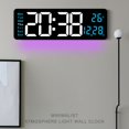 Digital Wall Alarm Clock with Large LED Screen Temperature Display and ...