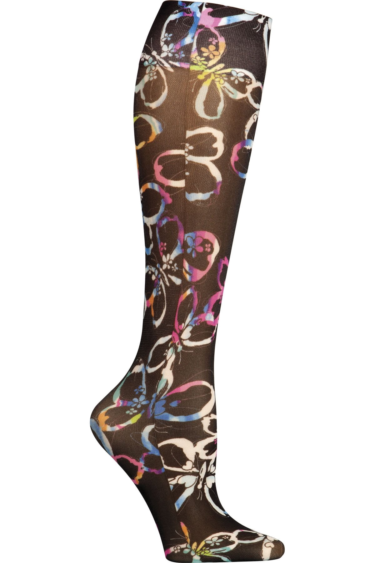 Cherokee Fashionsupport Knee High 12 mmHg Compression Sock, Multi Tie ...