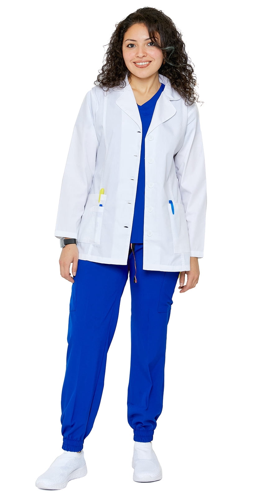 Women's Princess-Cut Short Lab Coat Uniform - Walmart.com