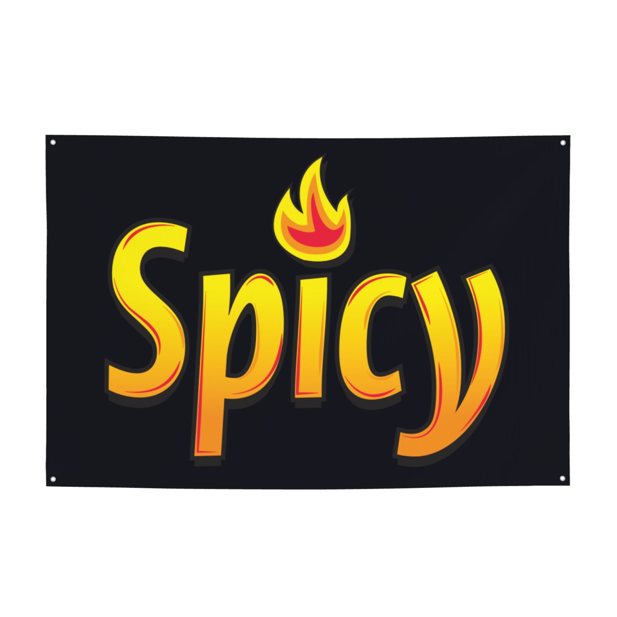 DouZhe Fire Font Spicy Sign Banner, Funny Spicy Text Warning Hanging ...