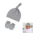 3 Set Gentle Protective Infant Fetal Caps and Gloves Baby Hospital Hat ...