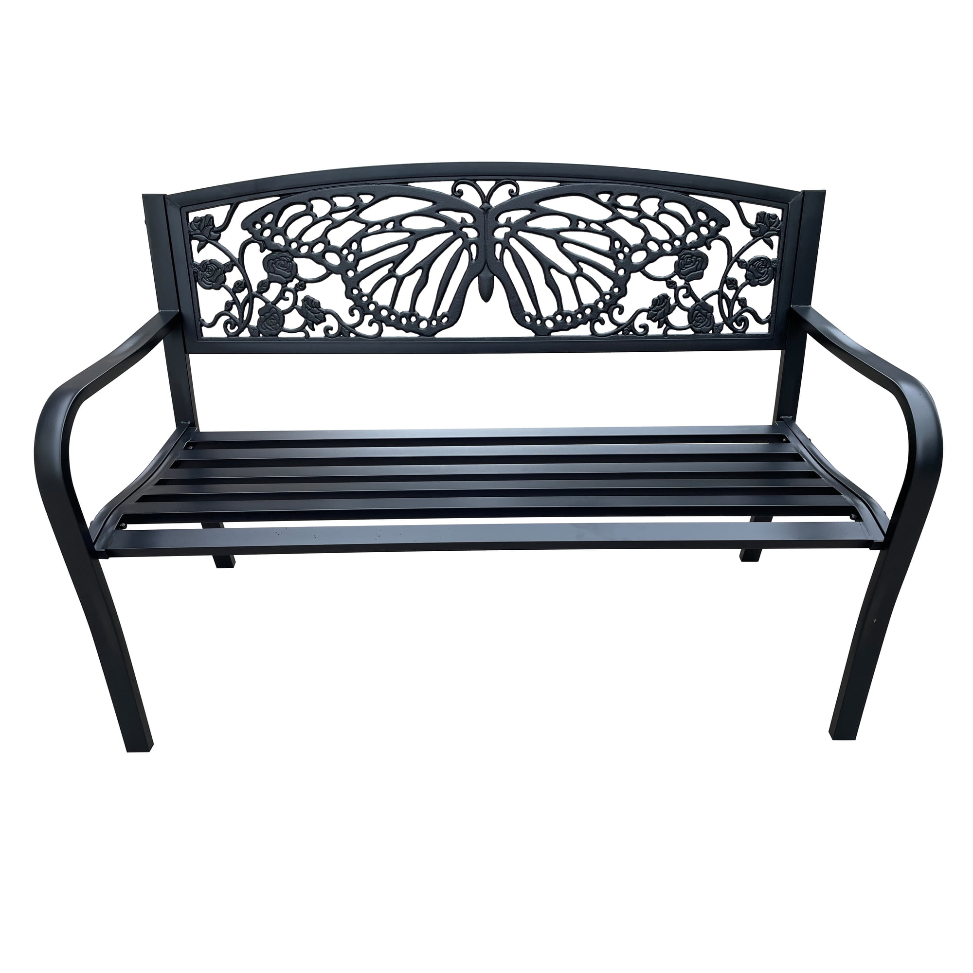 Click here for Hi-Line Gift 50 Outdoor Metal Garden Bench Black P... prices