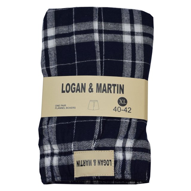LOGAN & MARTIN MEN'S 100% Cotton FLANNEL BOXERS IN 10 COLORS/STYLES ...