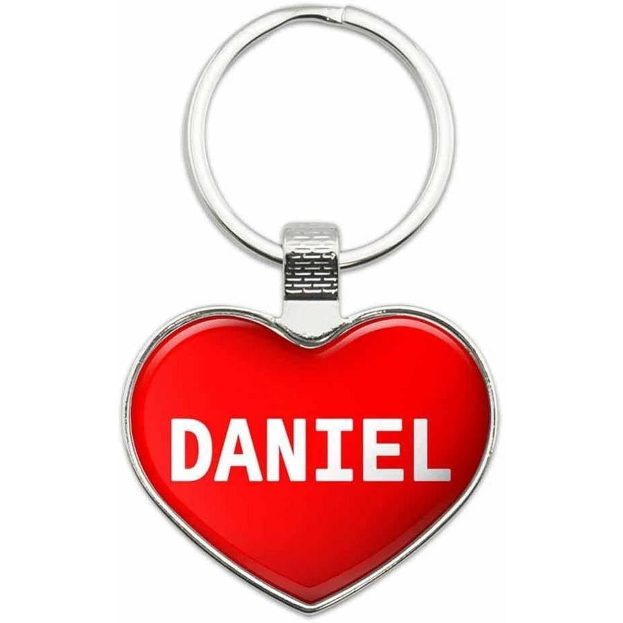 Daniel - I Love Name Metal Heart Keychain Key Chain Ring, Red - Walmart.com