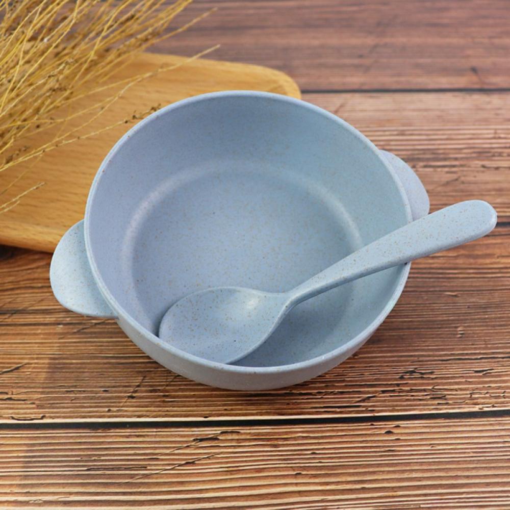Kids Cereal Bowls Set, Reusable Wheat Straw Fiber Unbreakable Soup Bowl ...