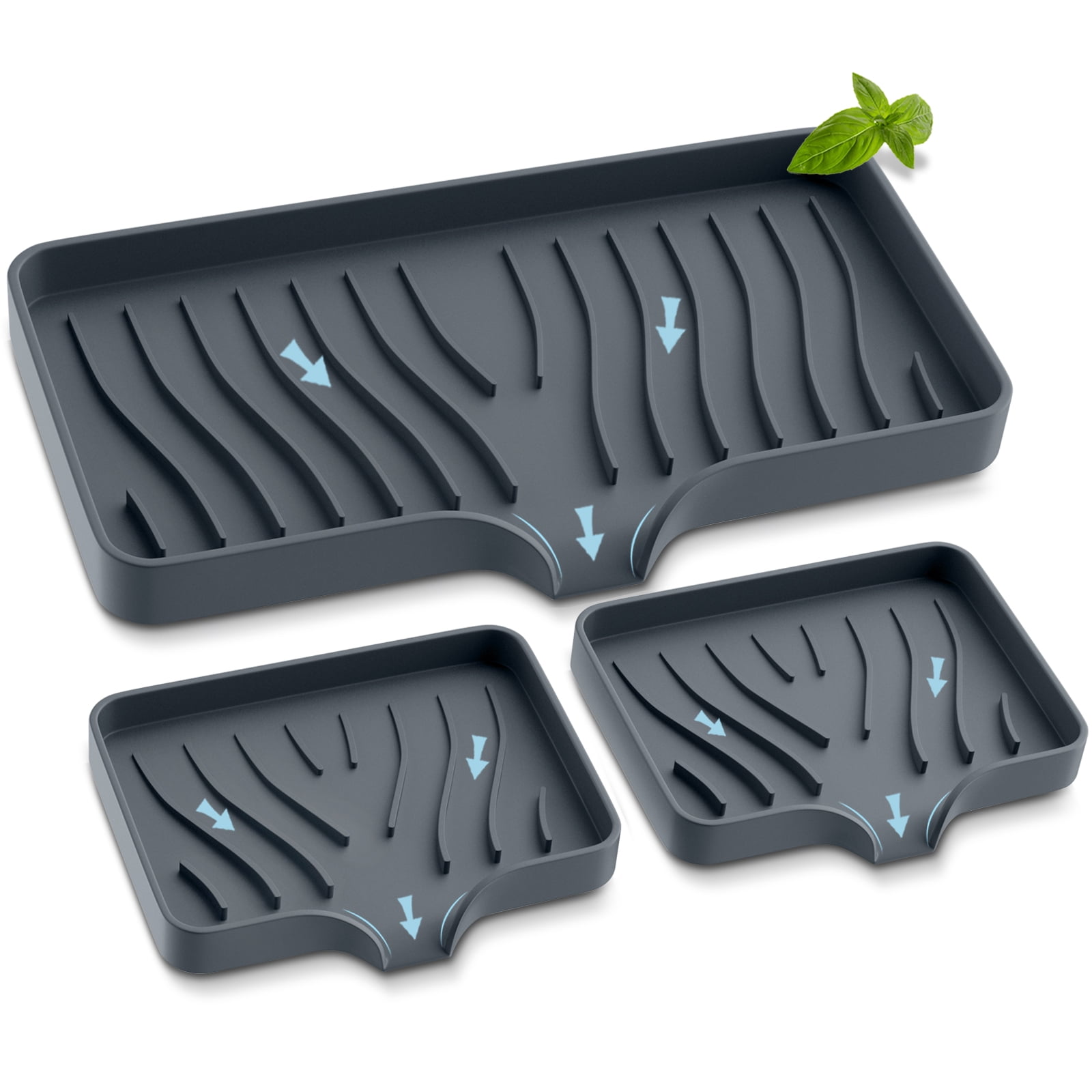 EGWON Kitchen Sink Tray,Self Drain Bathroom Soap Tray Silicone Sponge ...