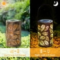 Syenll Solar Latern Lights Decorative Metal Leaf Pattern Outdoor ...