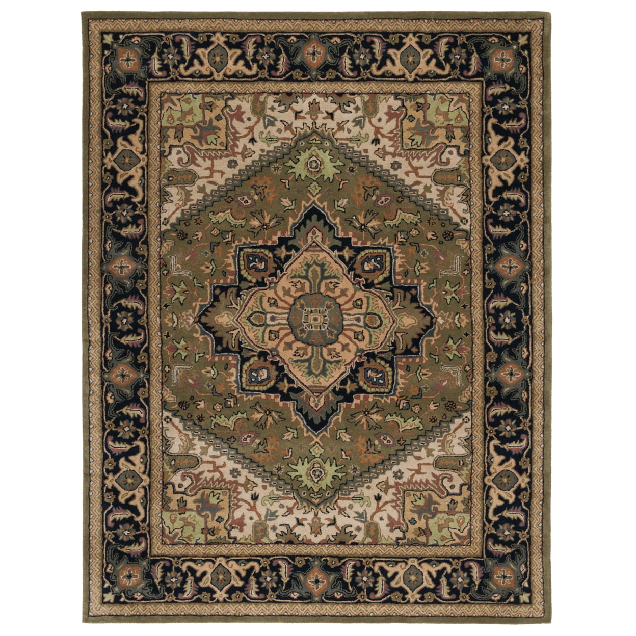 SAFAVIEH Heritage HG625Y Handmade Green /Light Brown Rug - Walmart.com