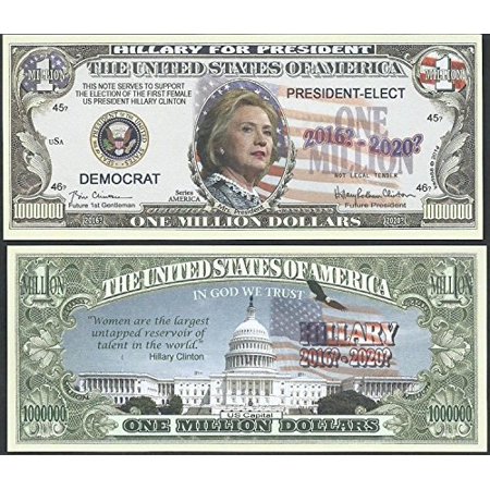 Lot of 100 Bills Hillary Rodham Clinton for President 2016 Million ...