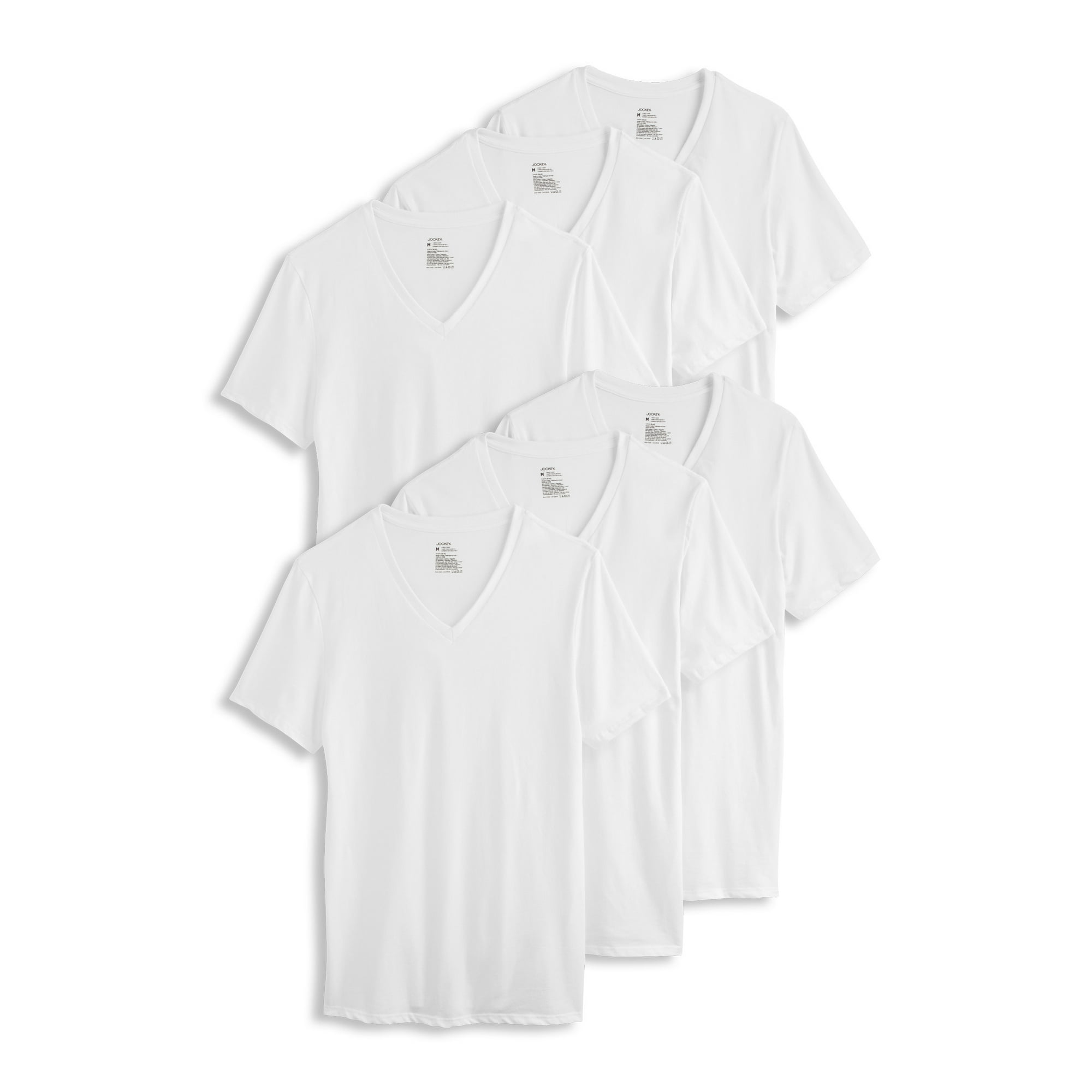 Click here for Jockey Mens Cotton Stretch V-Neck Undershirt - 6 P... prices