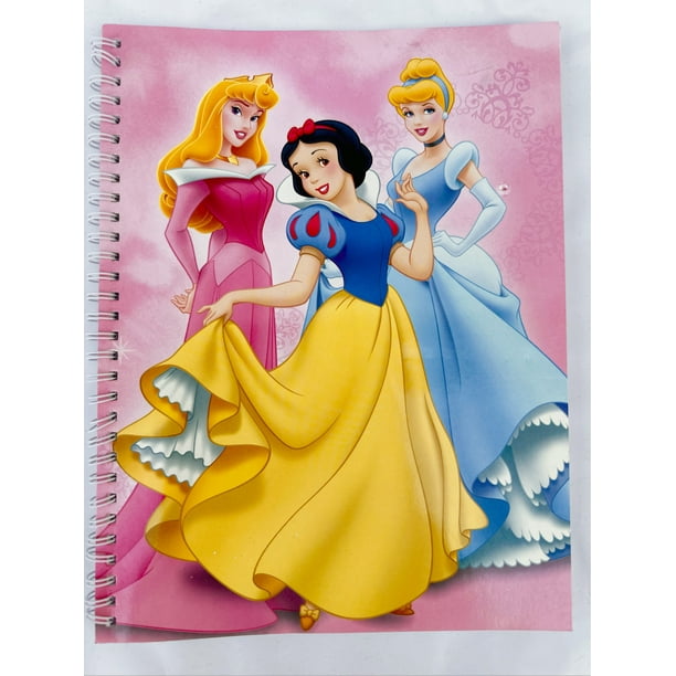Disney Princess Belle, Ariel, and Cinderella Spiral Notebook (50 Sheets ...