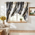 Abstract Art Sheer Curtains Swag Valances for Windows White Black ...