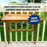 Patio Wise Compact Collapsible Outdoor Garden Dining, Folding Acacia Wood Balcony Table, Deck ...