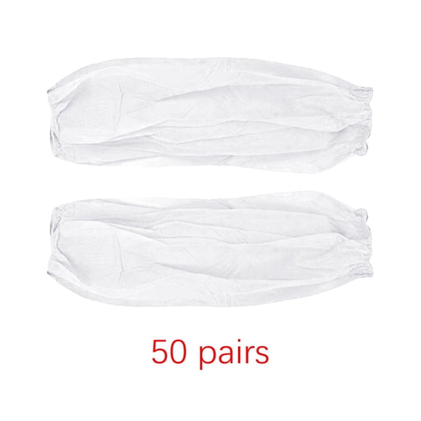 100 Pieces Arms Sleeves Covers Non Woven Fabric Professional Soft White ...