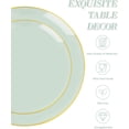 150PCS Green Plastic Party Plates Set - Sage Green with Gold Rim ...