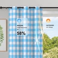 Blue and White Checkered Pattern Blackout Curtains,Triple Weaved Fabric ...