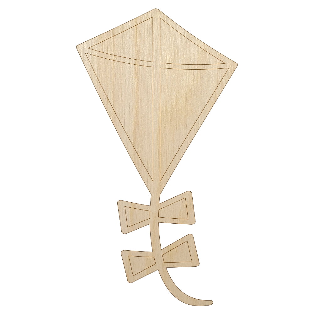 Cute Kite Outline Wood Shape Unfinished Piece Cutout Craft DIY Projects ...