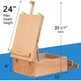 Wooden Tabletop Easel Box, Beechwood Sketchbox Table Easel with Storage ...