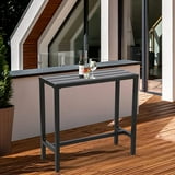 "Outdoor High Dining Counter Bar Table, Adjustable 47"" Rectangle for ...