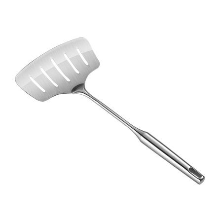maskred Stainless Fried Fish Spatula Wood Handle Hollow Spatula Wood ...