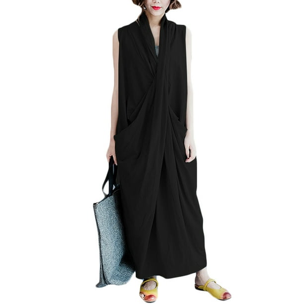 Zanzea Zanzea Womens Casual Sleeveless V Neck With Side Pocket