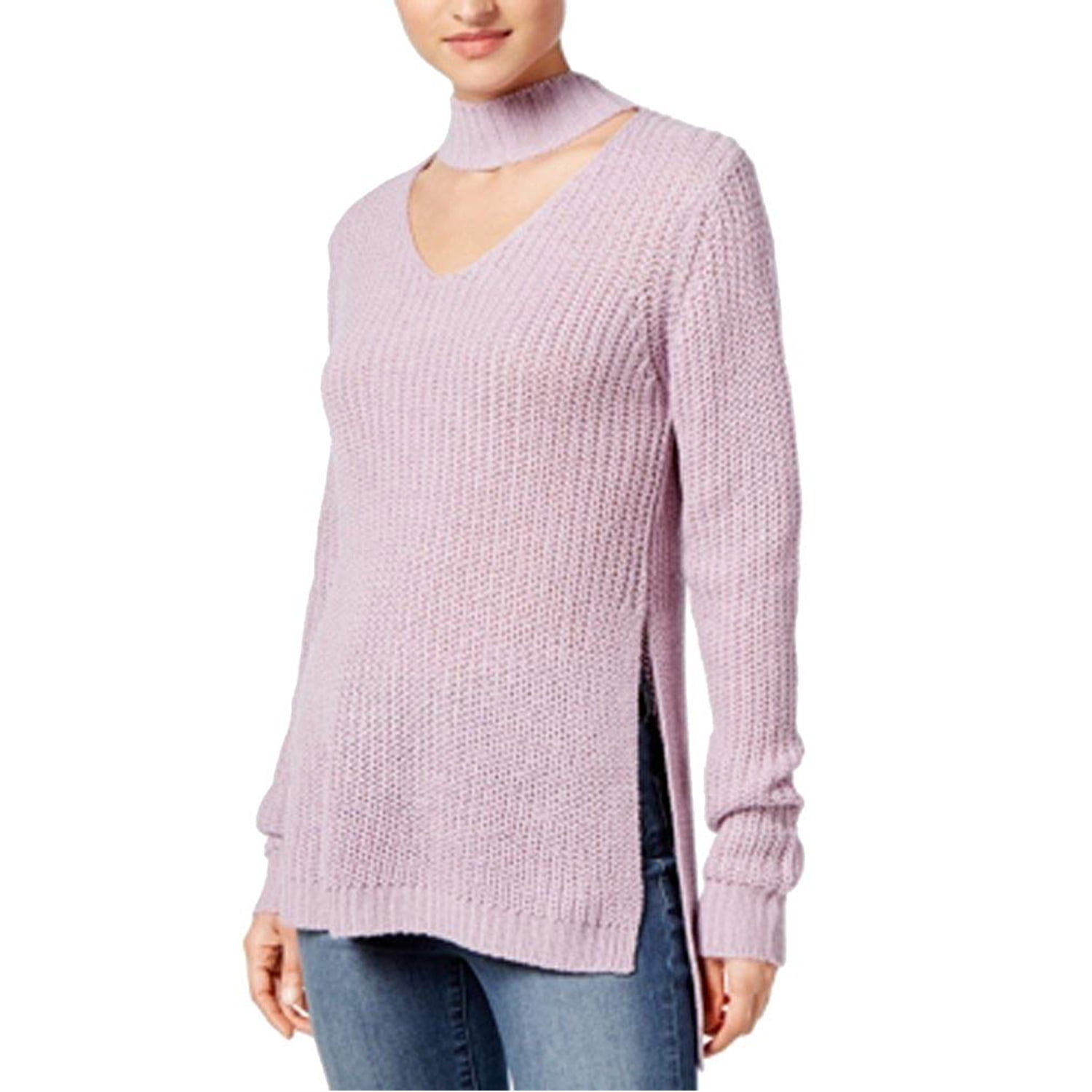 Planet Gold Juniors Cutout Turtleneck Pullover Sweater (Lavender Frost ...
