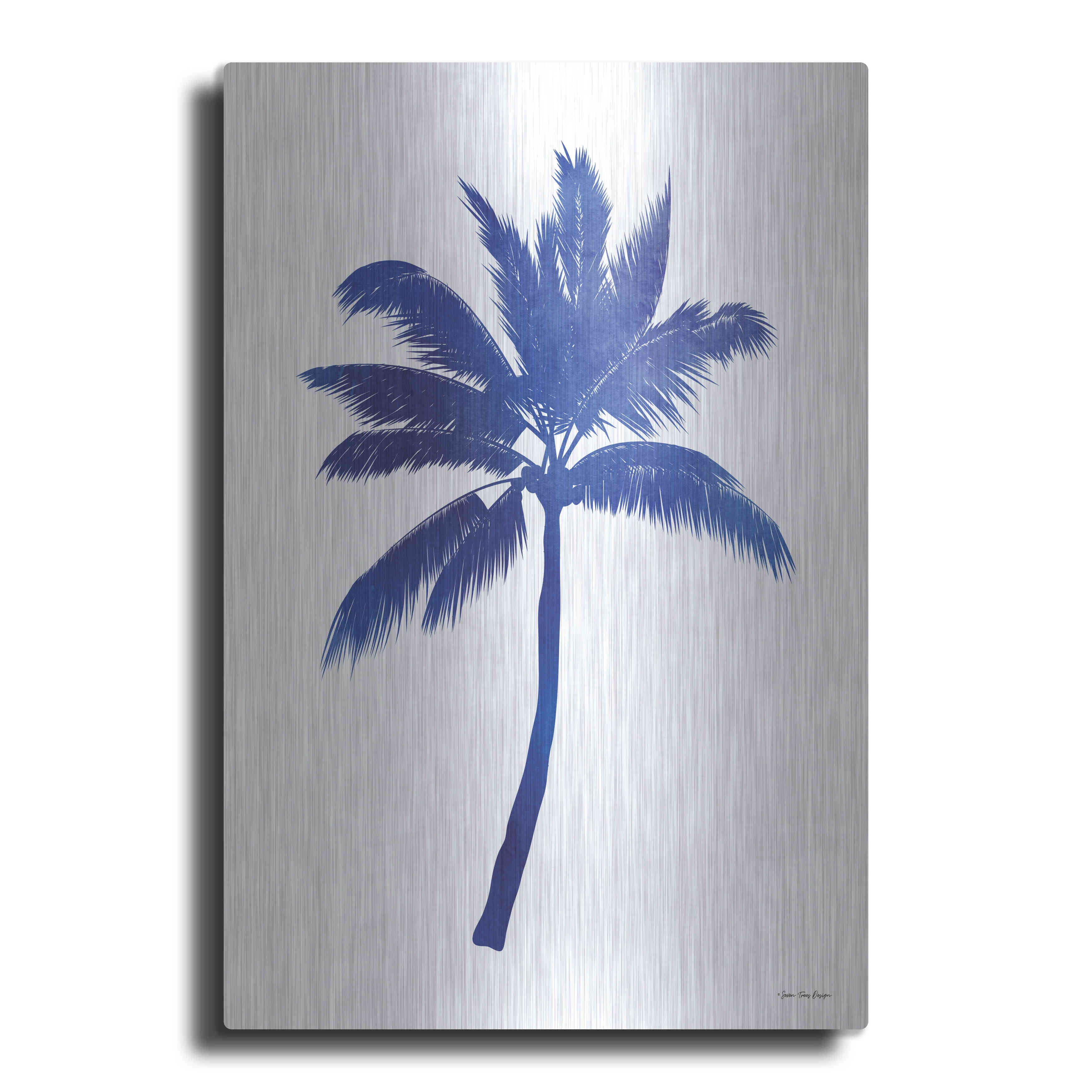 Luxe Metal Art 'Blue Palm Tree III' by Seven Trees Design, Metal Wall ...