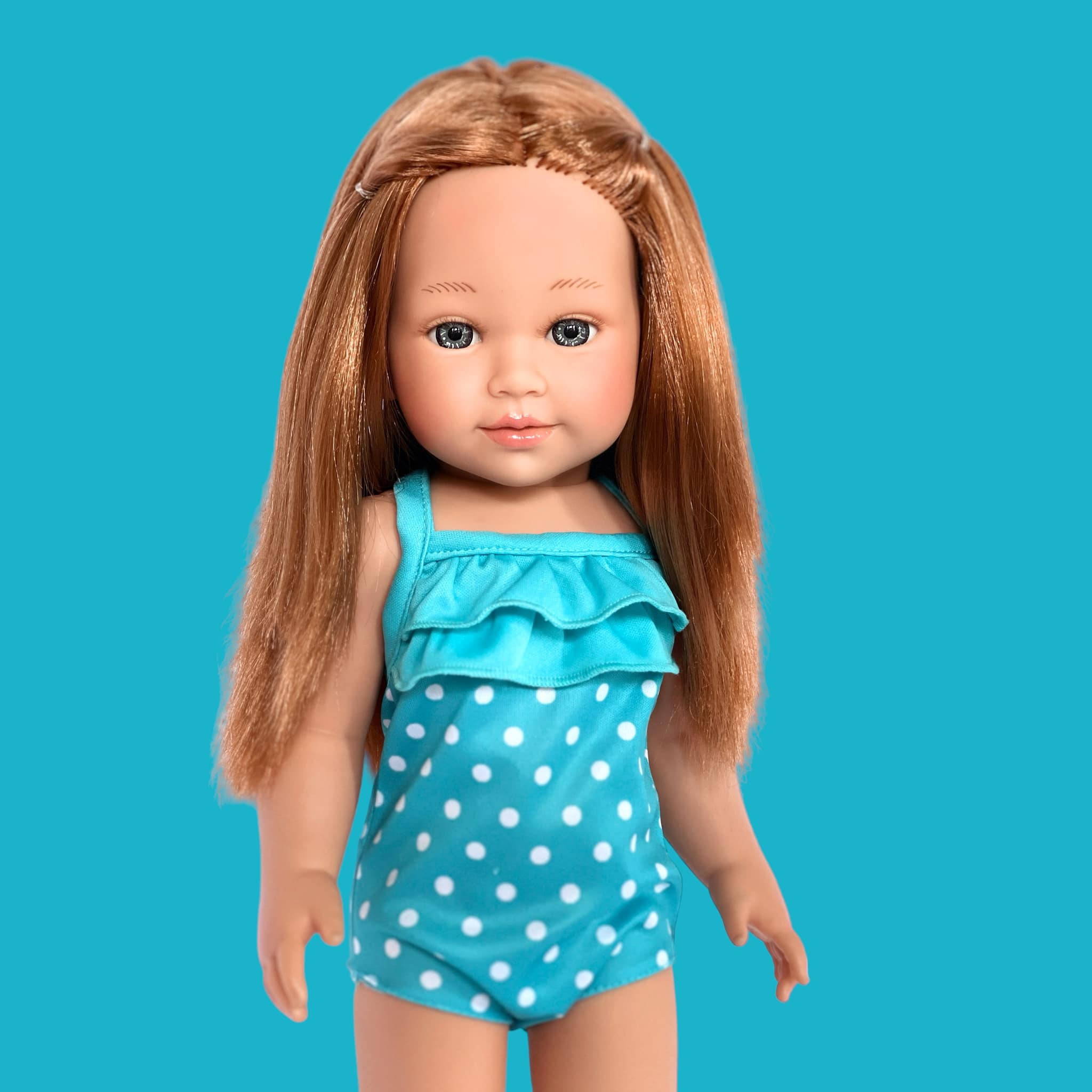 MBD Cyan Dot Swimsuit for 18 Inch Kennedy and Friends Dolls - Walmart.com