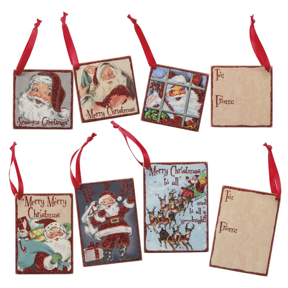 Primitives by Kathy Vintage Christmas Wood Gifts Tags, Set of 6, Retro ...