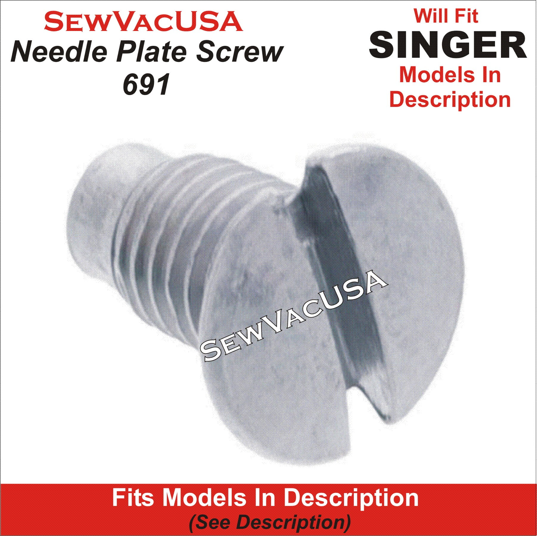 Singer Compatible Needle Plate Screw 691 Fits Featherweight 221 & More ...
