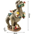 Dinosaur Gnome Statue - Dinosaur Eating Gnomes Yard Decor, Indoor ...