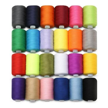 24-Color Spool Sewing Thread Assortment, 218 Yards Each, Multi Strong ...