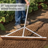 Colwelt 36'' Landscape Rake, Aluminum Yard/Garden Tool with 69 ...
