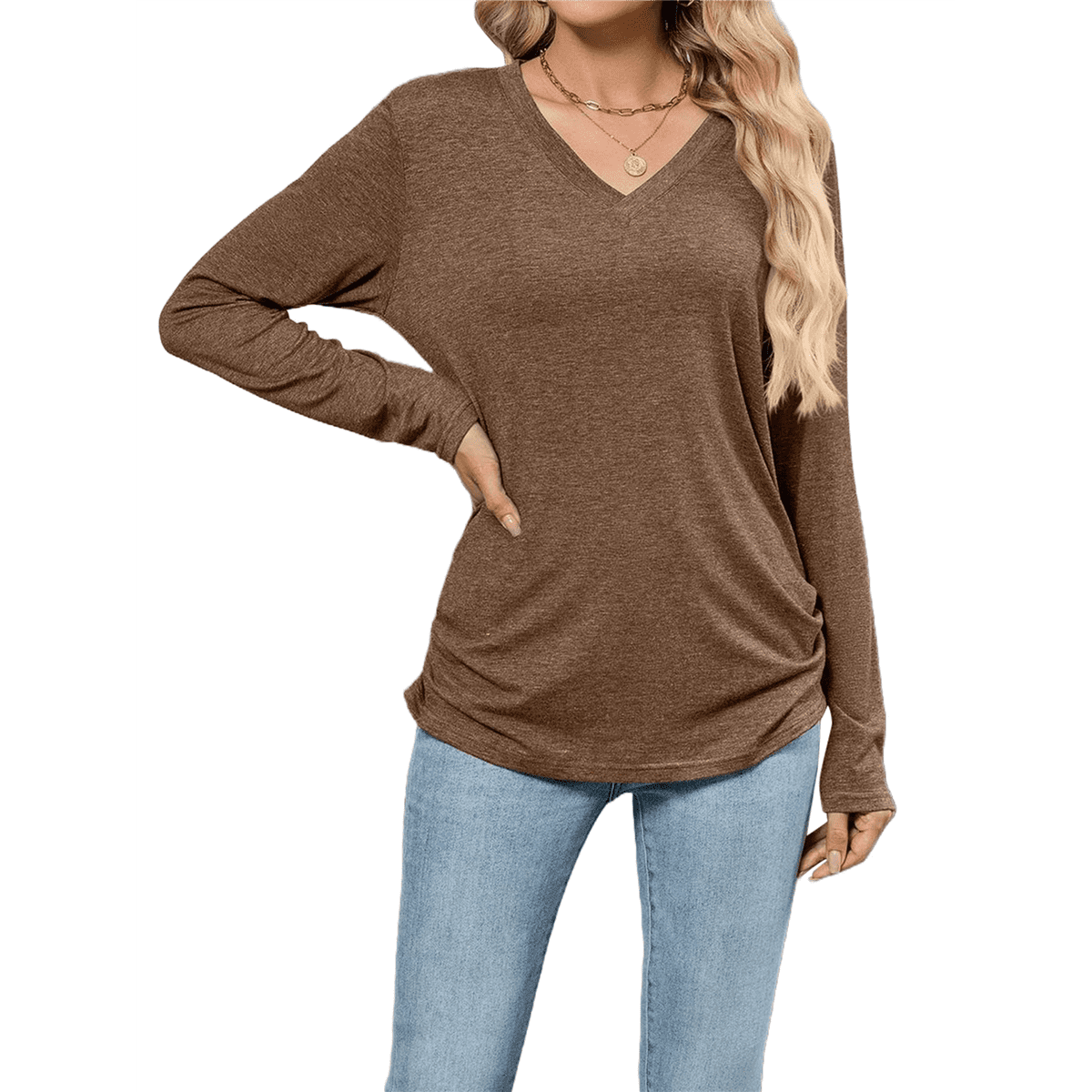 Click here for Unbranded Womens T Shirts V Neck Long Sleeve Casua... prices