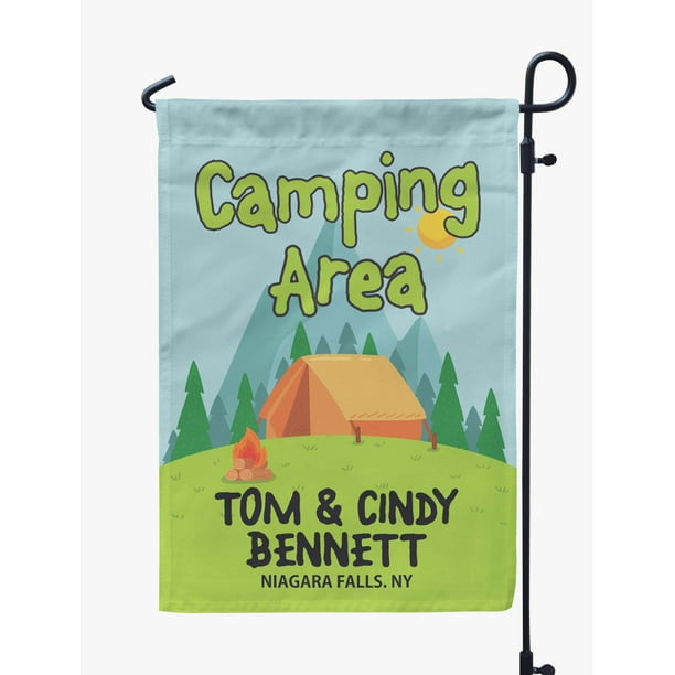 Printtoo Multicolor Camping Area Campsite 12.5x18 Inches Double ...