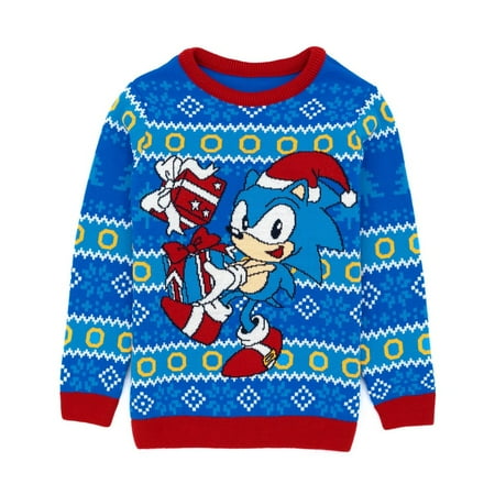Sonic The Hedgehog Boys/Girls Knitted Ugly Christmas Sweaters | Walmart ...