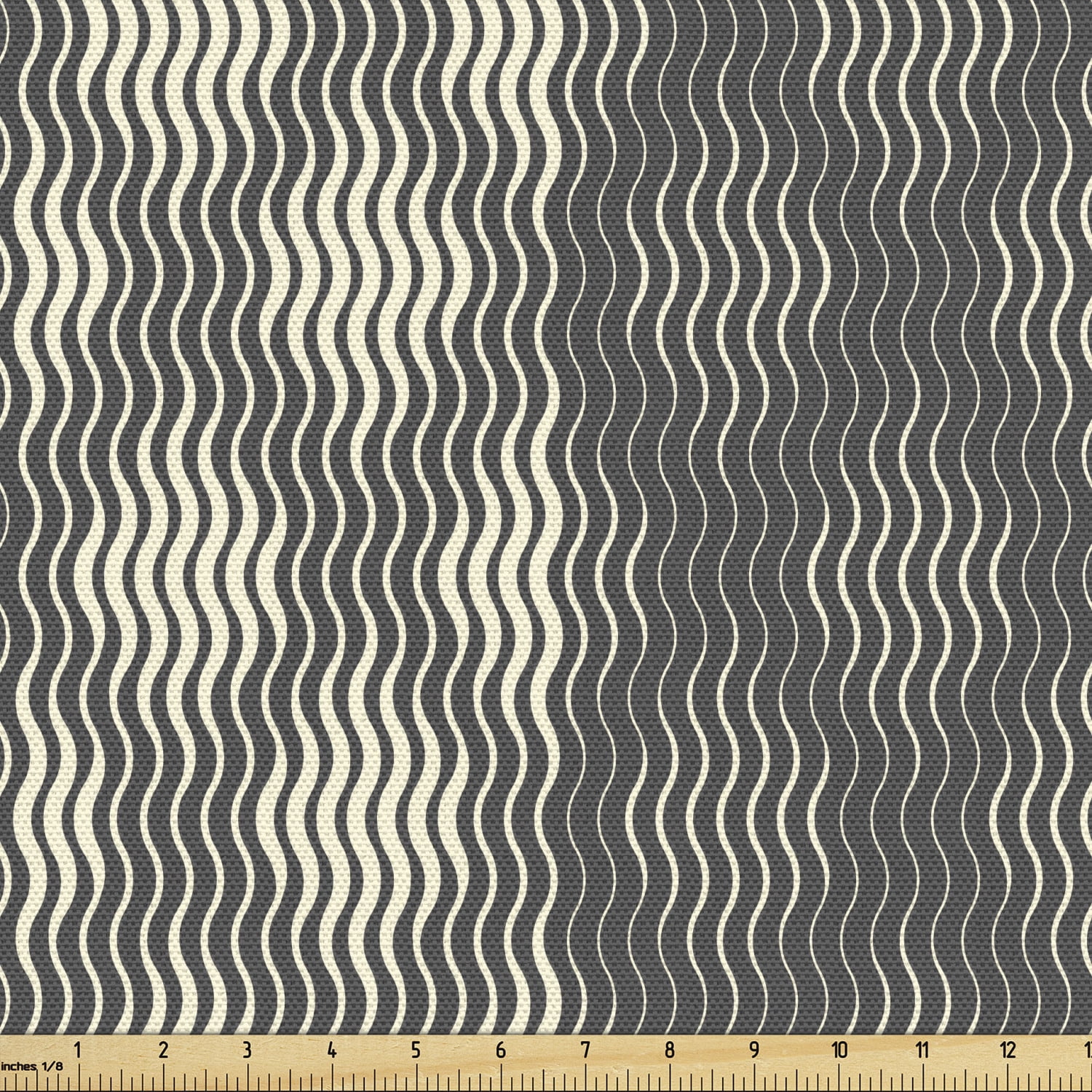 Abstract Fabric by the Yard, Illustration of Vertically Arranged Wavy ...