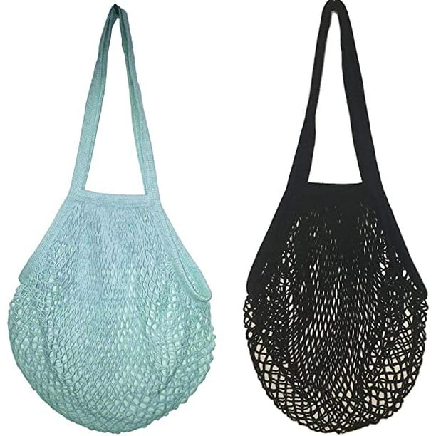 Shopping Net, Set of 2 Reusable Foldable Mesh Shopping Net Cotton ...
