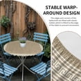 Brown Geometric Round Fitted Tablecloth with Elastic Edge, White Greek ...