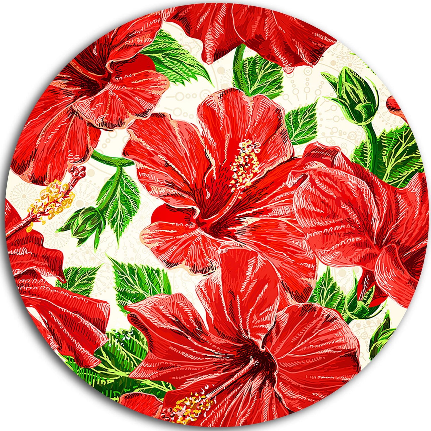 Click here for Designart Design Art Seamless Hibiscus Flowers Pat... prices