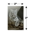 Snow Leopard on Ledge Rectangle Acrylic Fridge Refrigerator Magnet ...